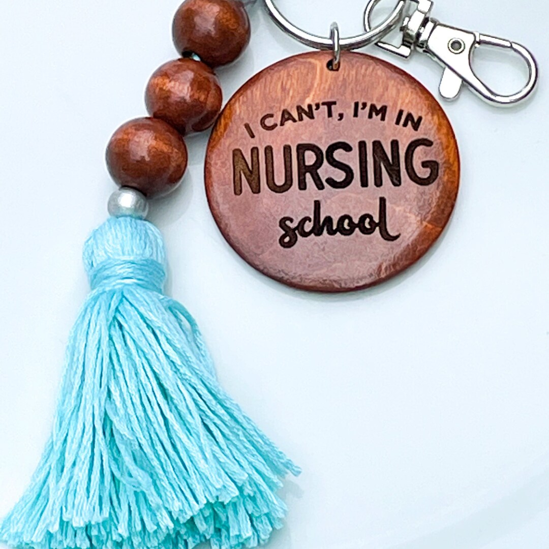 Nursing School Keychain - Nurse Wooden Keychain With Tassel - Nursing ...