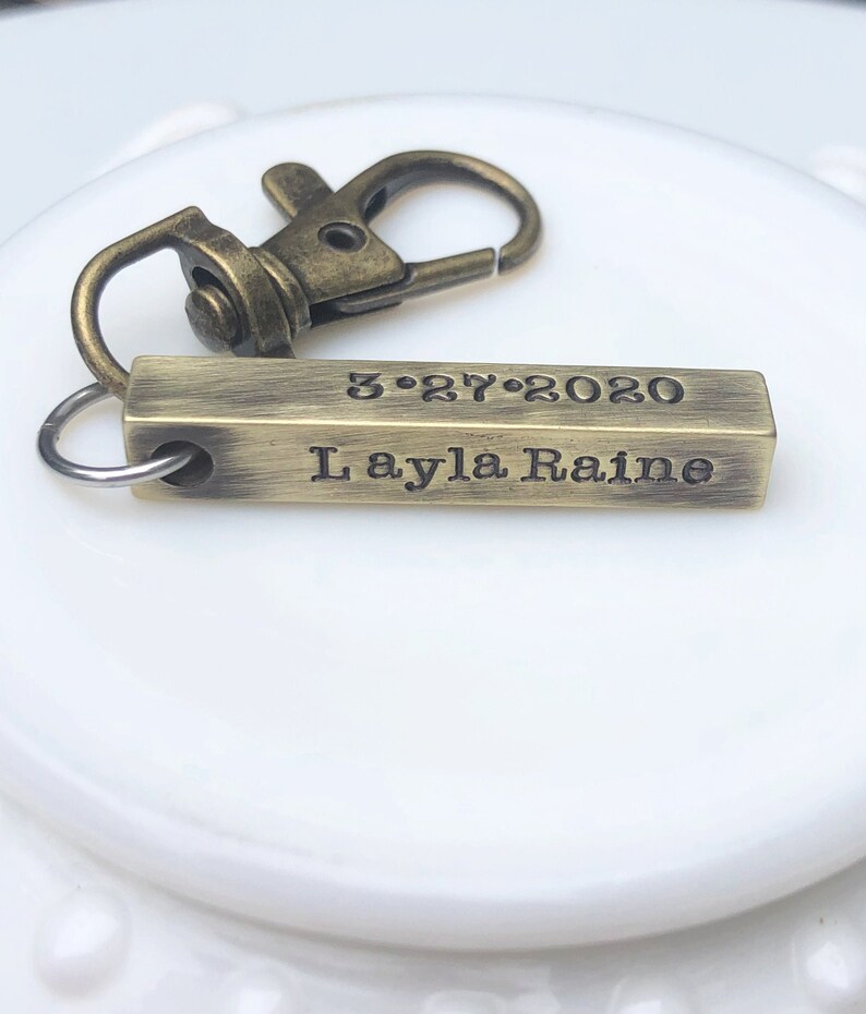 Gold Bar Keychain Coordinate Keychain Long Distance Key - Etsy