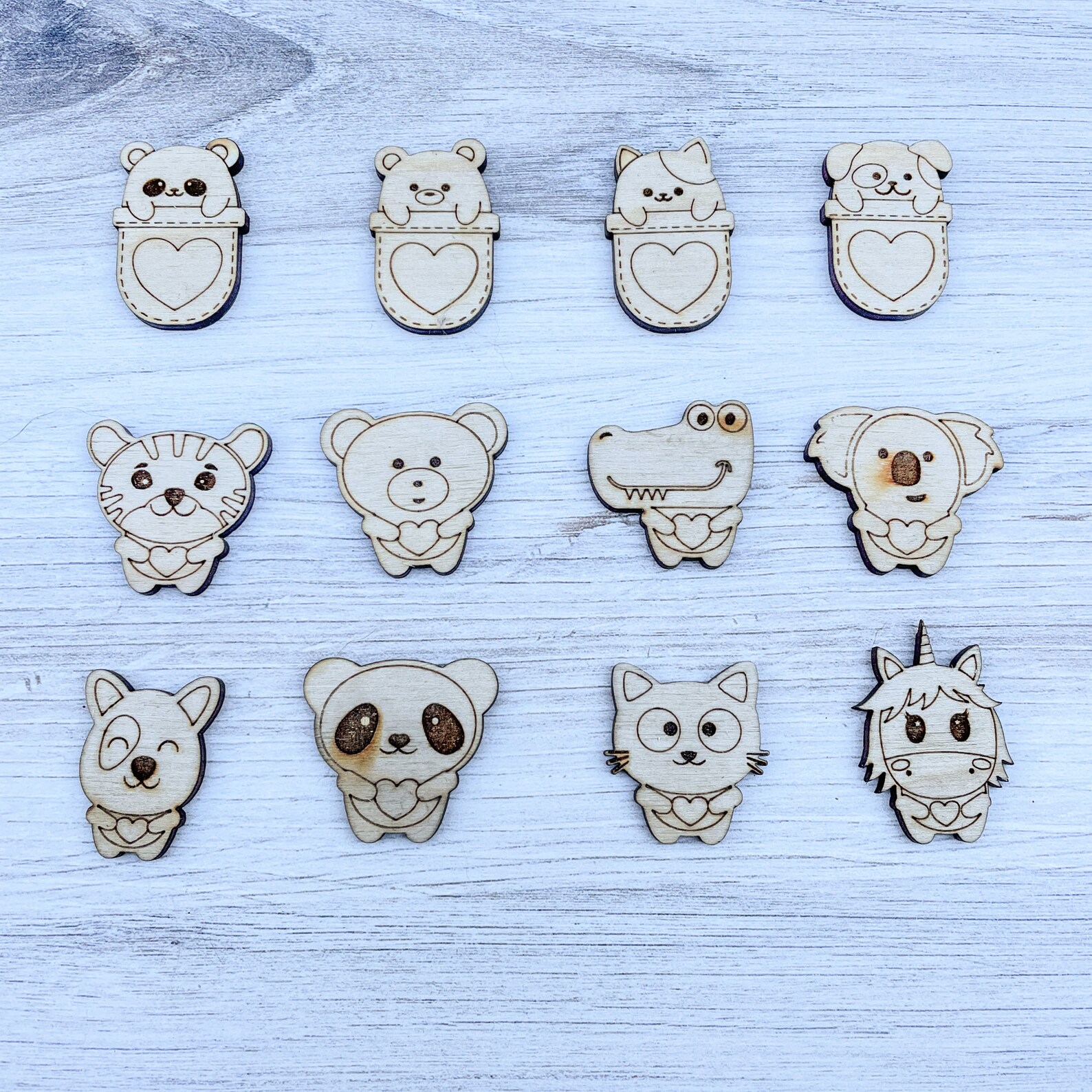 Pocket Hug Cute Animal Pocket Token Pocket Pal Wooden - Etsy