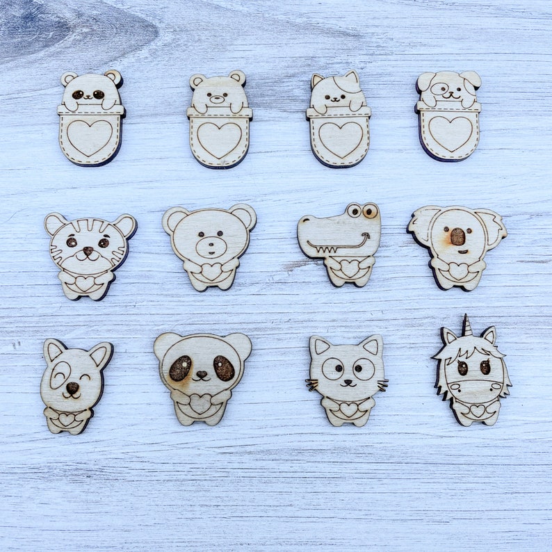 Pocket Hug Cute Animal Pocket Token Pocket Pal Wooden - Etsy