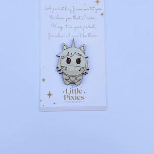 Pocket Hug Cute Animal Pocket Token Pocket Pal Wooden Pocket Buddy Love ...