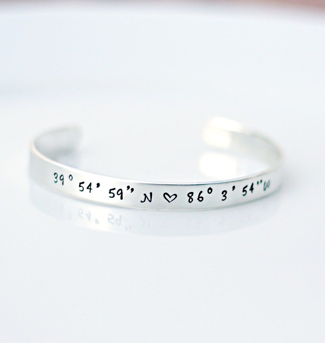 Coordinate Bracelet Location Jewelry Silver Bracelet - Etsy