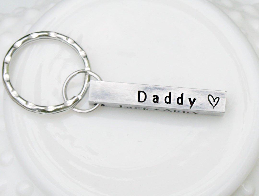 Aluminum Bar Keychain - Best Dad Ever - Daddy Keychain - Personalized ...
