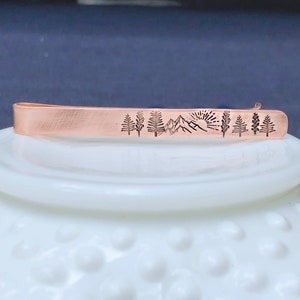 Mountain Tie Bar - Men's Rustic Copper Tie Bar - Nature Scene Tie Bar ...
