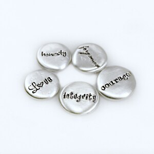 Personalized Pocket Stones- Pewter Message Stones - Affirmation Tokens ...