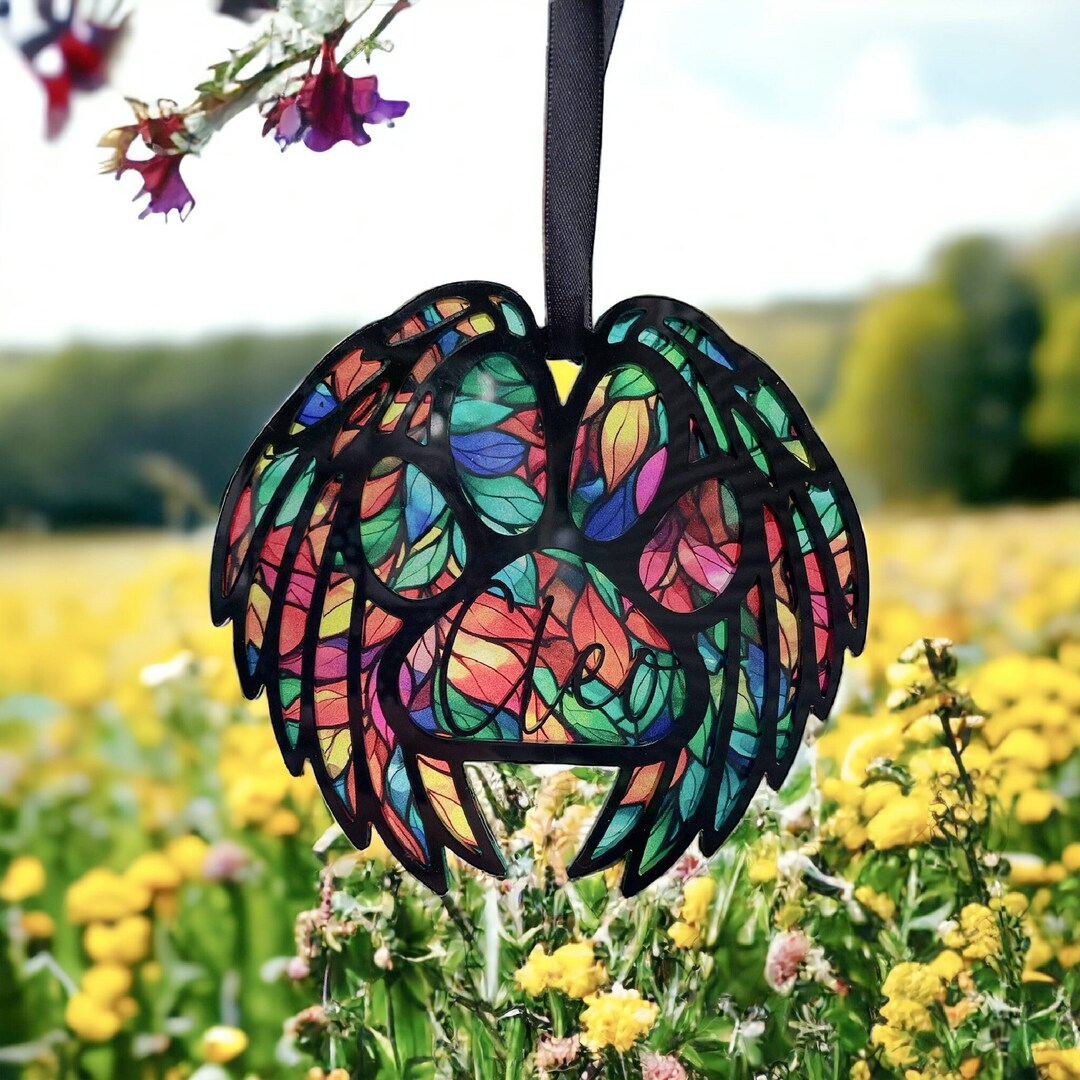Pet Memorial Sun Catcher Rainbow Bridge Sun Catcher Pet Loss Gift Pet ...