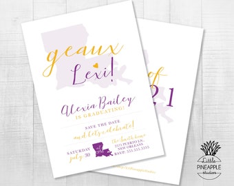 Lsu Graduation Invitation - Etsy