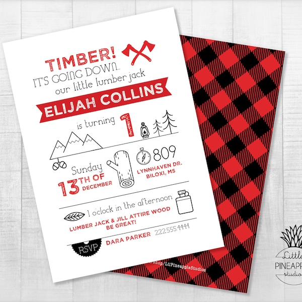Flannel Theme Birthday - Etsy