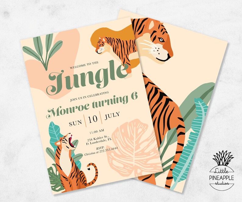 Welcome to the Jungle Birthday Party Invite I DESIGN YOU PRINT - Etsy