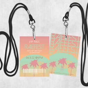 Music Festival Concert Themed Birthday Party VIP Pass Lanyard - Etsy