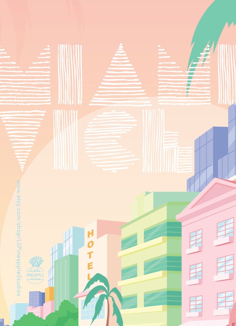 Miami Vice South Beach Birthday Party Invite I EDIT YOU PRINT - Etsy