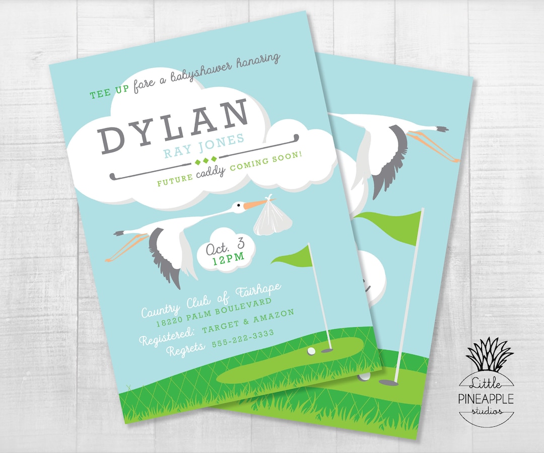 Golf Themed Invitation Baby Shower I EDIT, YOU PRINT - Etsy
