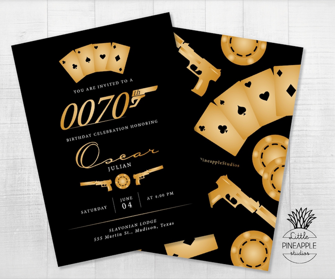 International Spy Bond 007 Birthday Invite I EDIT, YOU PRINT - Etsy