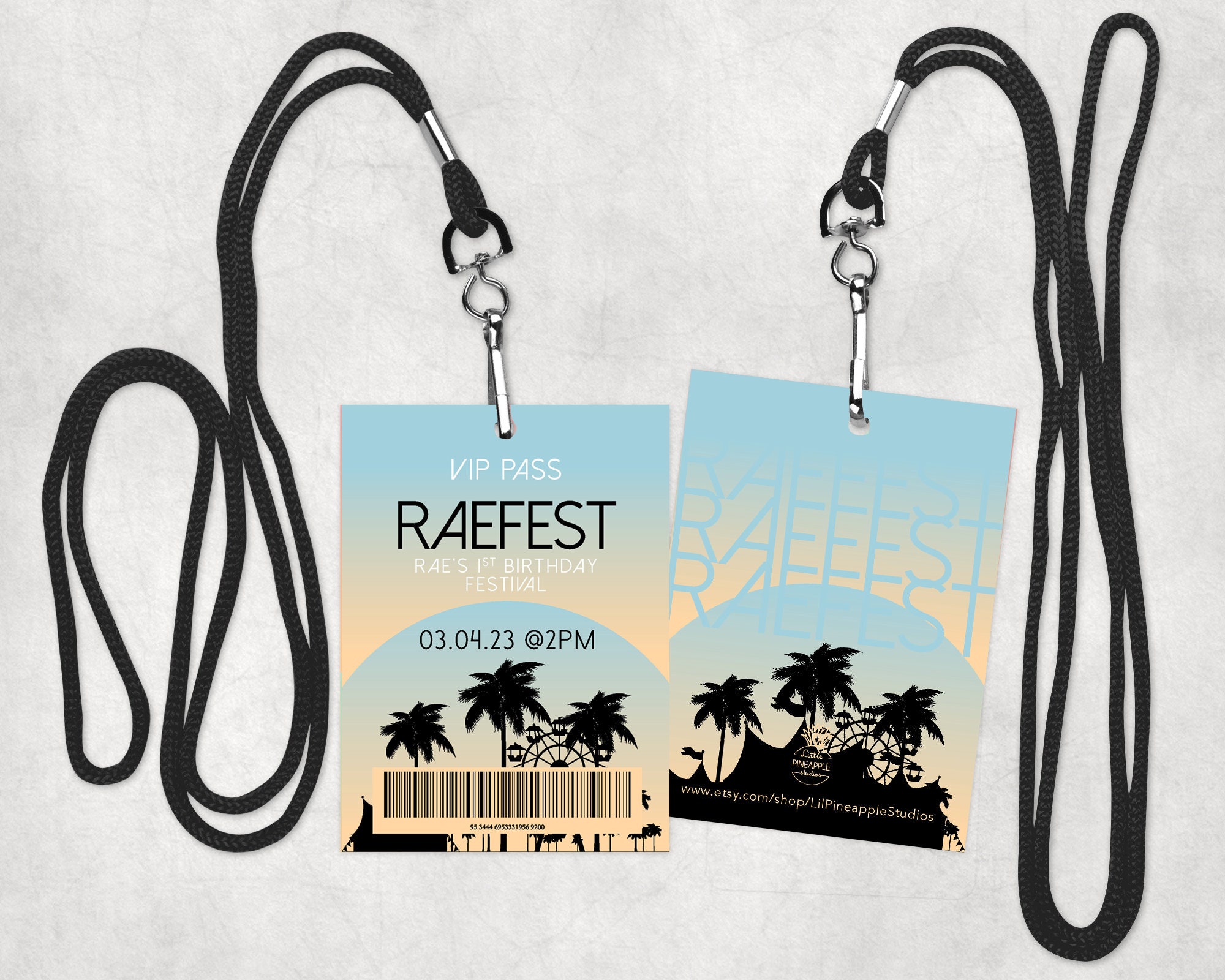 Music Festival Concert Themed Birthday Party VIP Pass Lanyard - Etsy