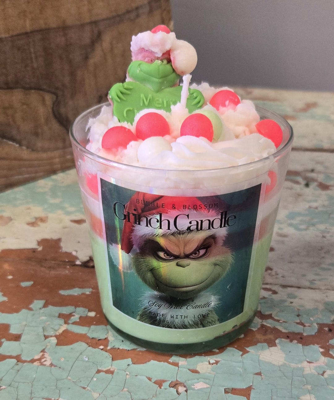 Grinch Christmas Candle - Etsy Australia