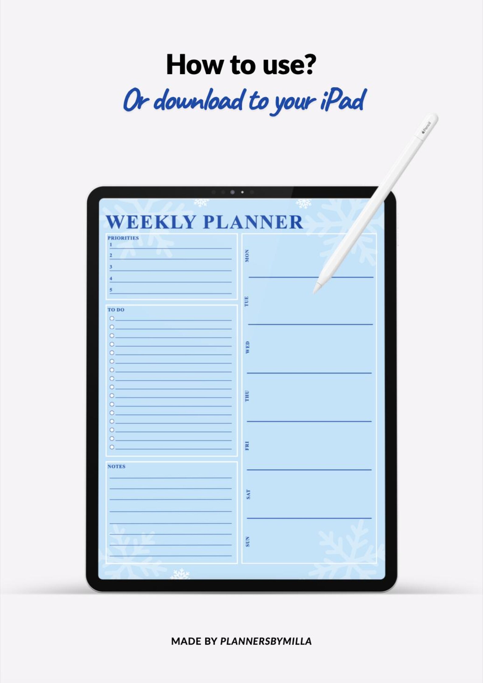 Winter Weekly Planner Printable | Minimalist Planner Template | Instant ...