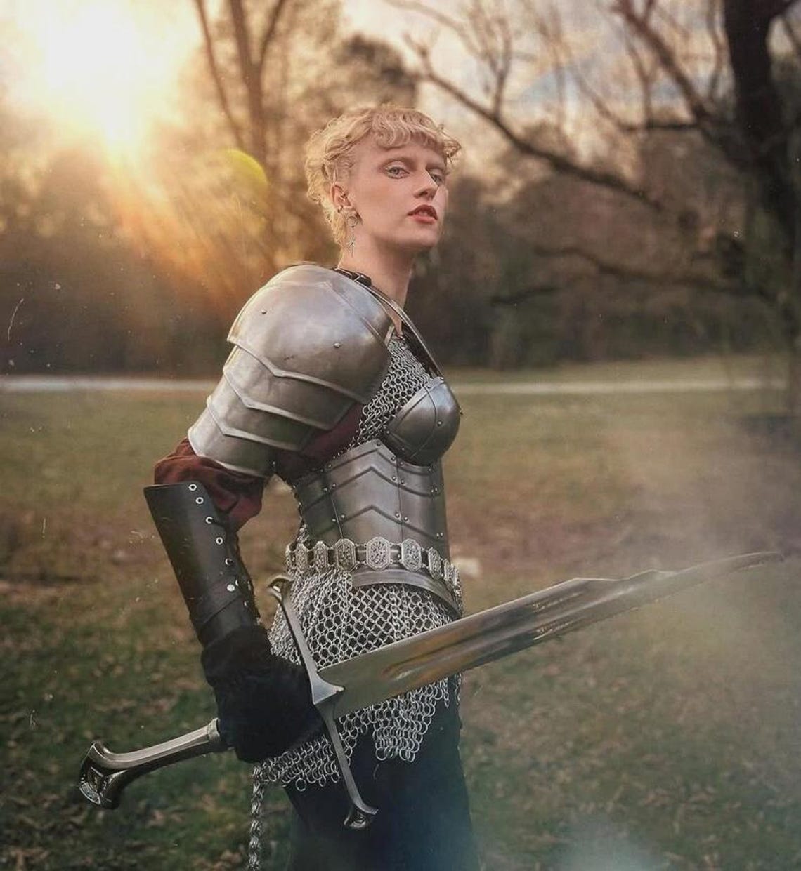 Handmade Medieval Barbute Knight Armor Set – Female Steel Costume - Etsy