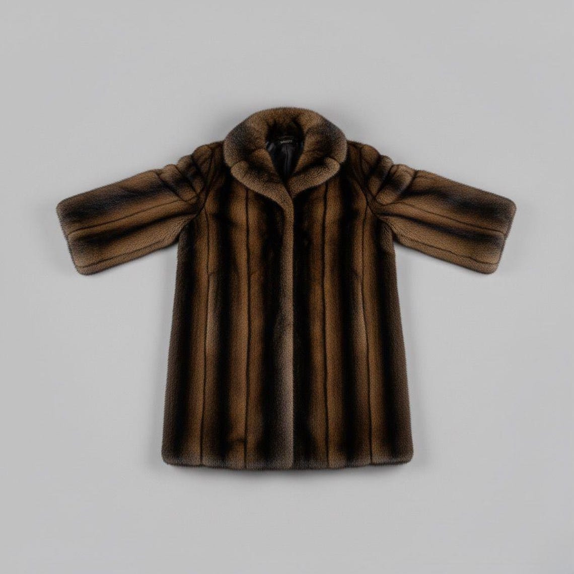Vintage Brown Fox Fur Coat | Elegant Shawl Collar, Winter Jacket - Etsy