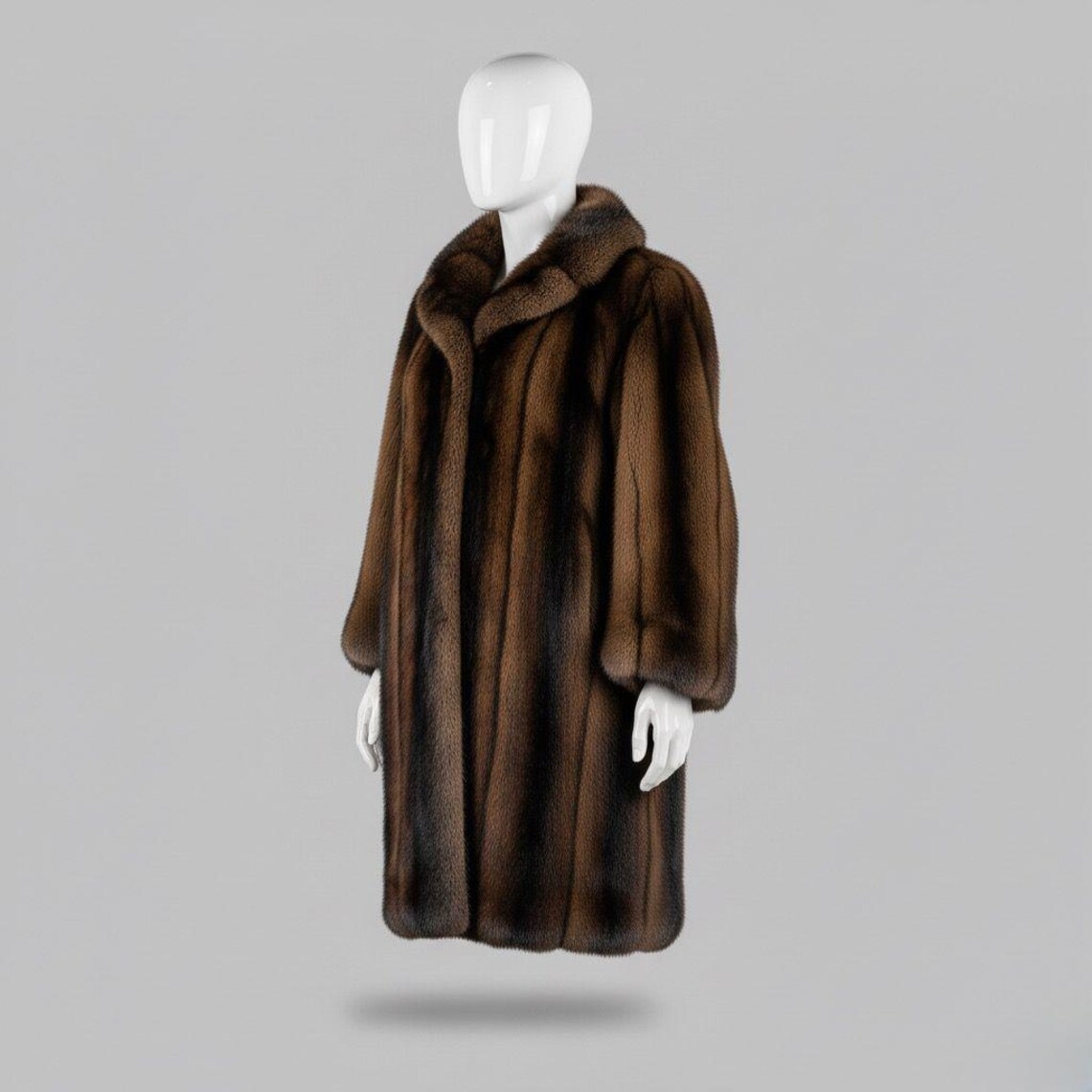 Vintage Brown Fox Fur Coat | Elegant Shawl Collar, Winter Jacket - Etsy