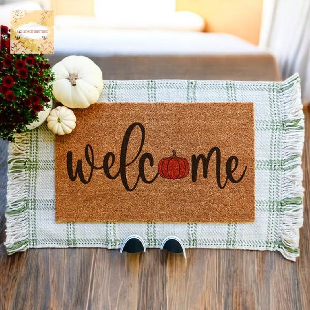 Welcome Pumpkin Doormat – Festive Fall Welcome Mat for Home Entry - Etsy