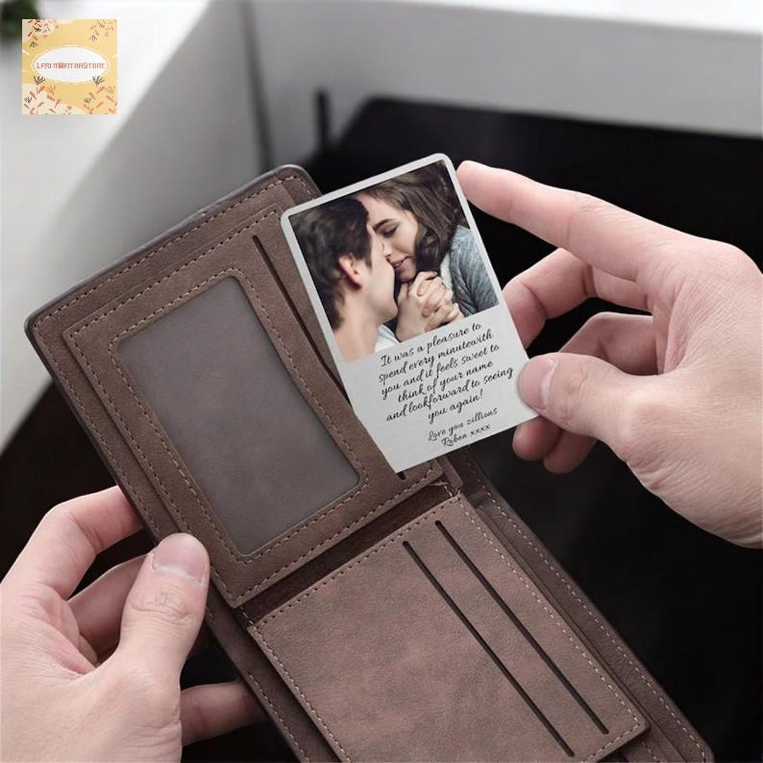 Personalized Metal Wallet Card With Custom Photo & Message, Valentine’s ...