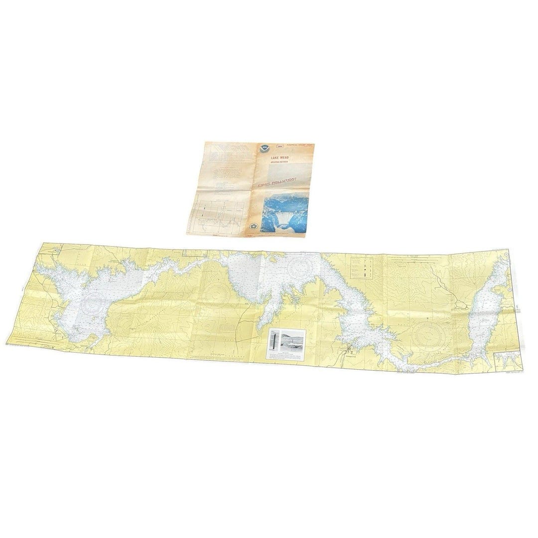 Lake Mead NOAA Nautical Chart Poster Arizona Nevada Map 1975 Commerce ...