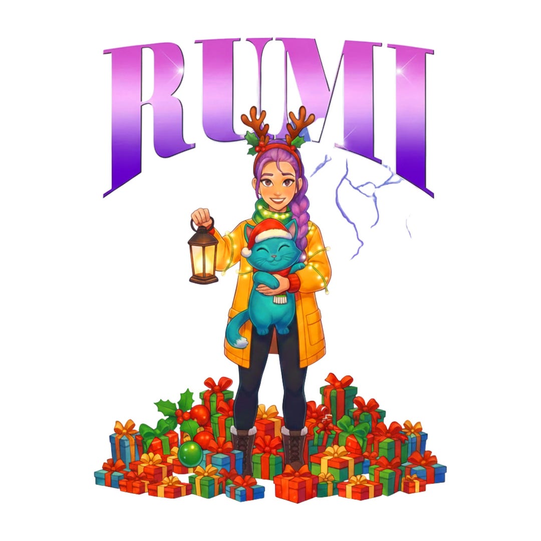 Rumi Christmas Png, Huntrix Png, Kpop Demon Hunters Design, Saja Girls ...
