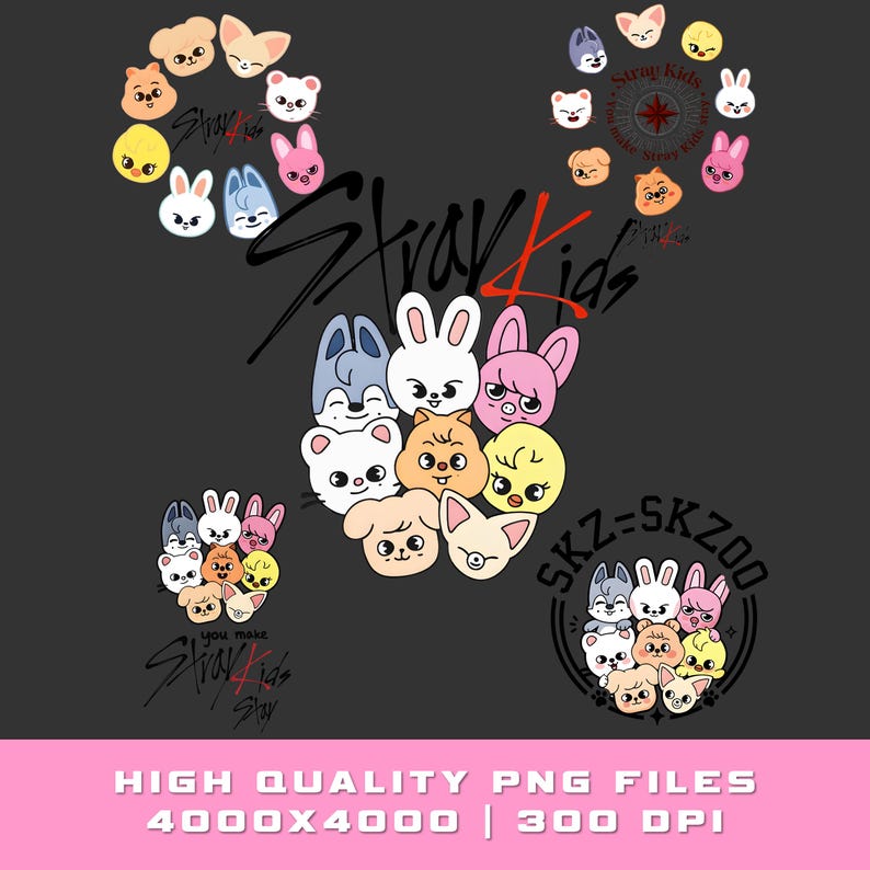 Descarga instantánea de la imagen SKZOO de Stray Kids: PNG de alta ...