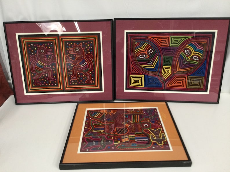 Original Framed Kuna Mola Textiles - Etsy