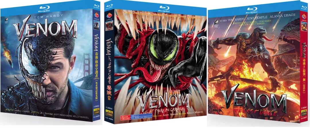 Venom 1-3 Movies BD 3 Discs English Boxed 1080P - Etsy