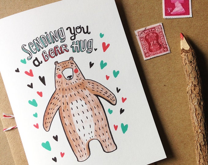 Bear Hug Card - Etsy