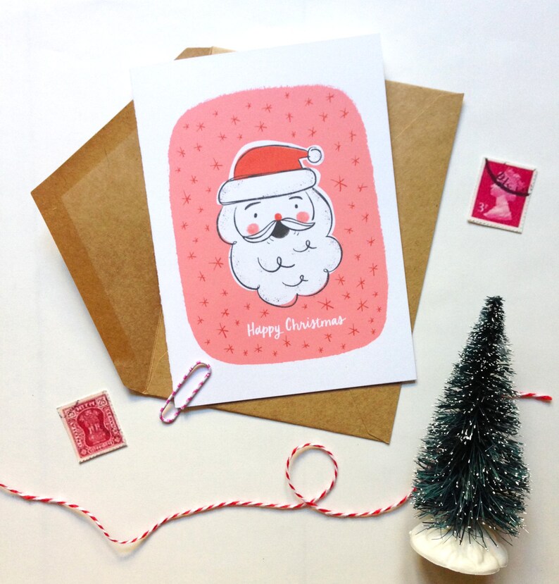 Happy Christmas Santa Card | Etsy