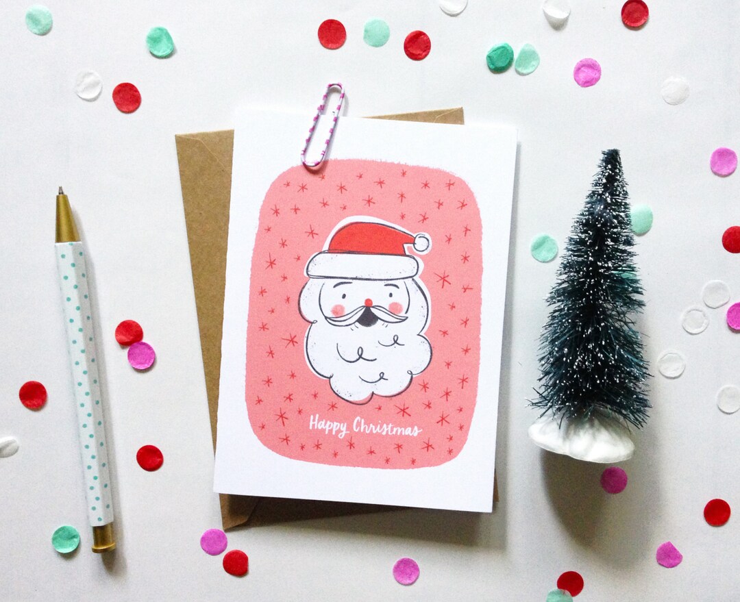 Happy Christmas Santa Card - Etsy