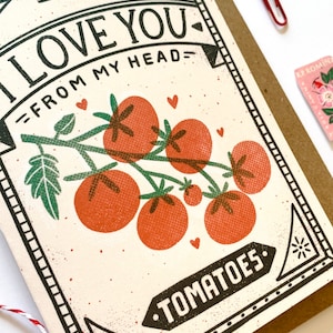 Love You From My Head Tomatoes- Card - Etsy