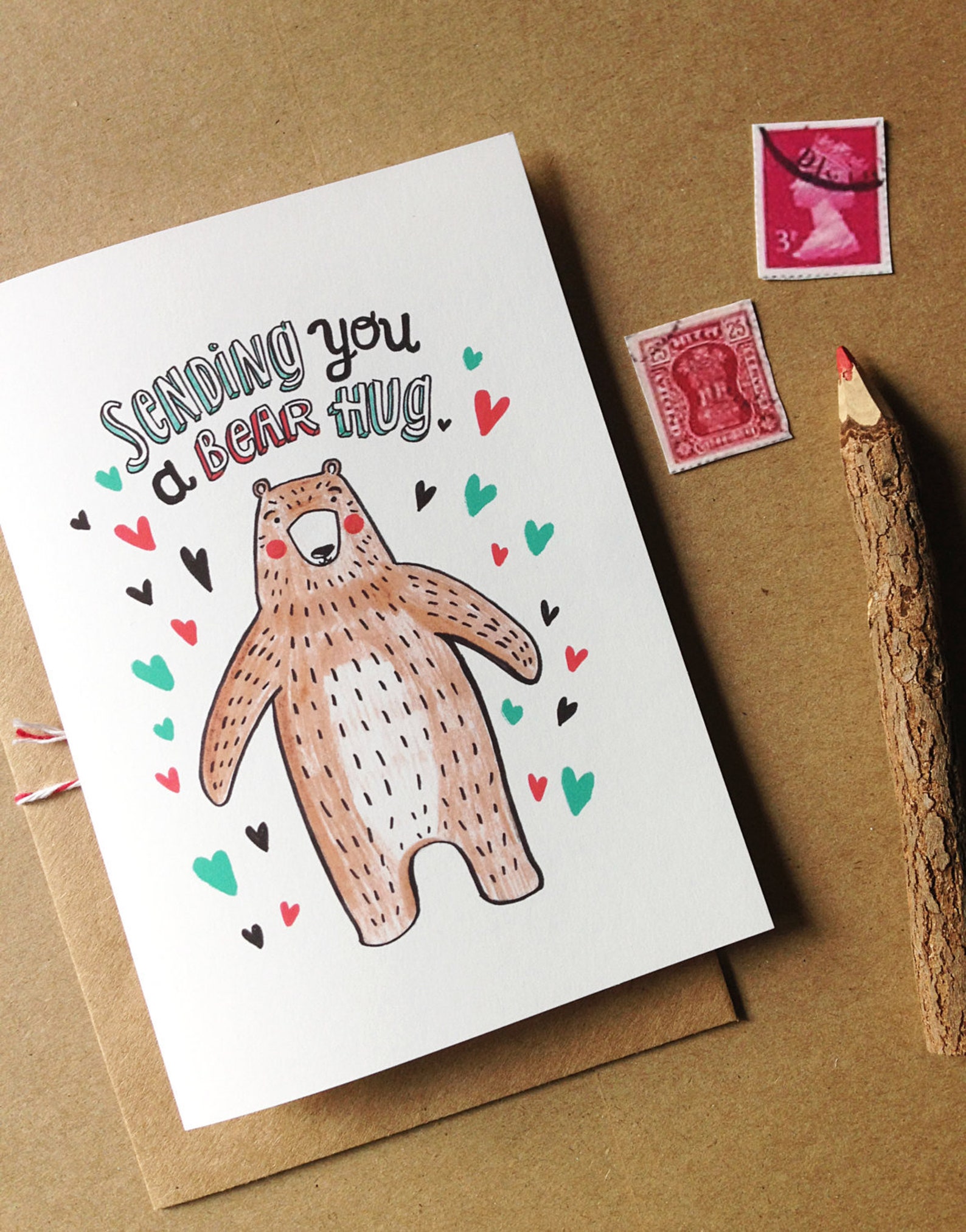 Bear Hug - Card - Etsy