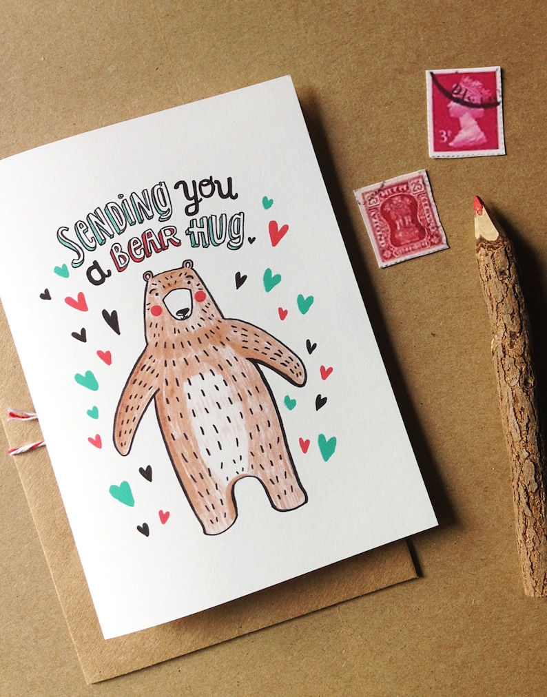 Bear Hug - Card - Etsy