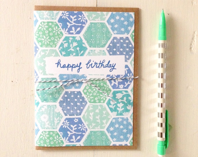 Happy Birthday Hexagon Card - Etsy