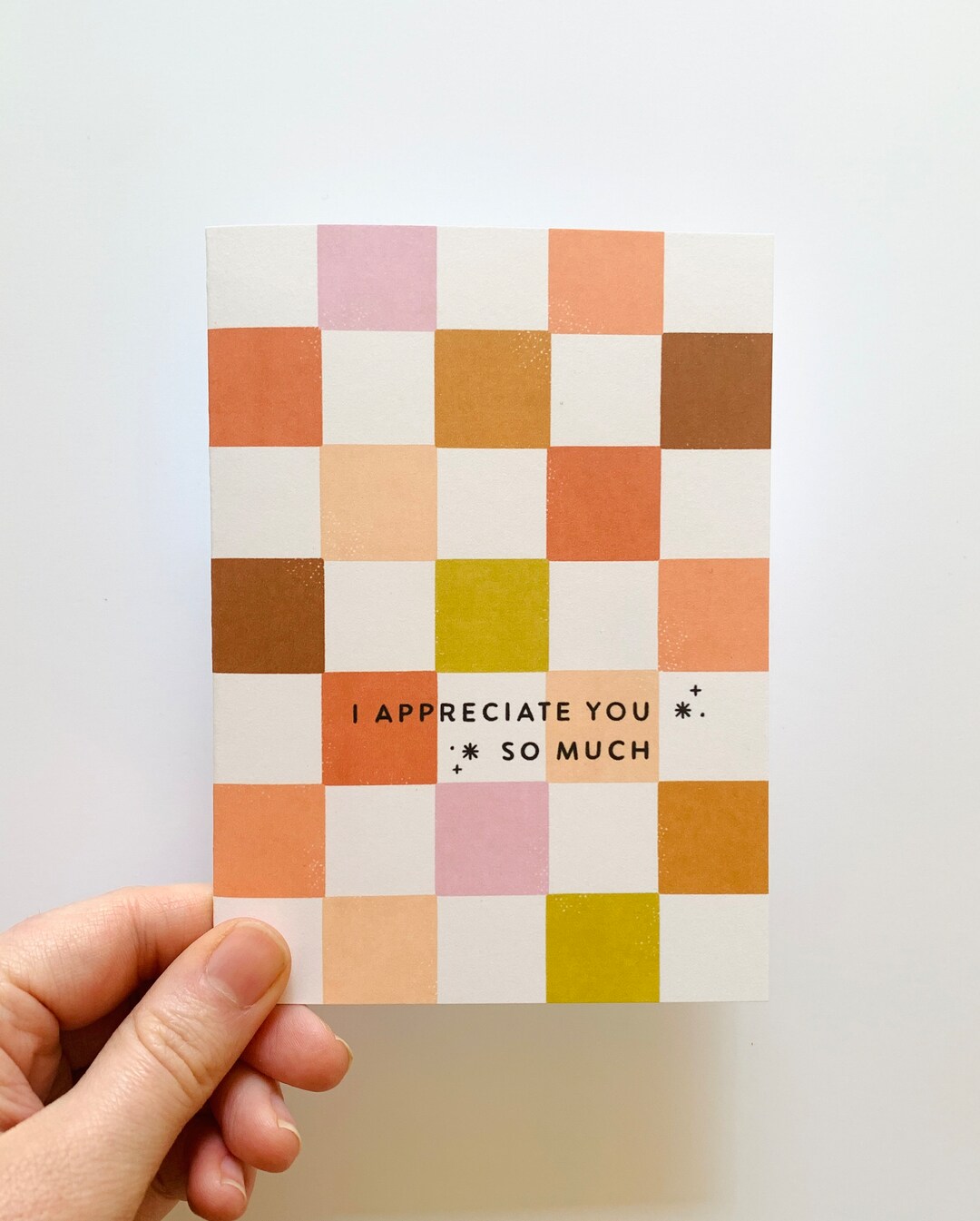 I Appreciate You so Much- Checker Card - Everyday - Etsy