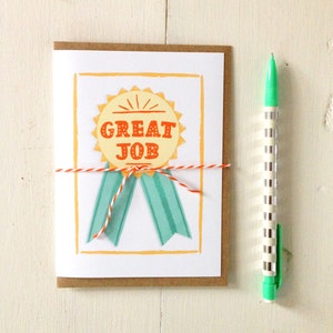 Great Job Ribbon Card - Etsy