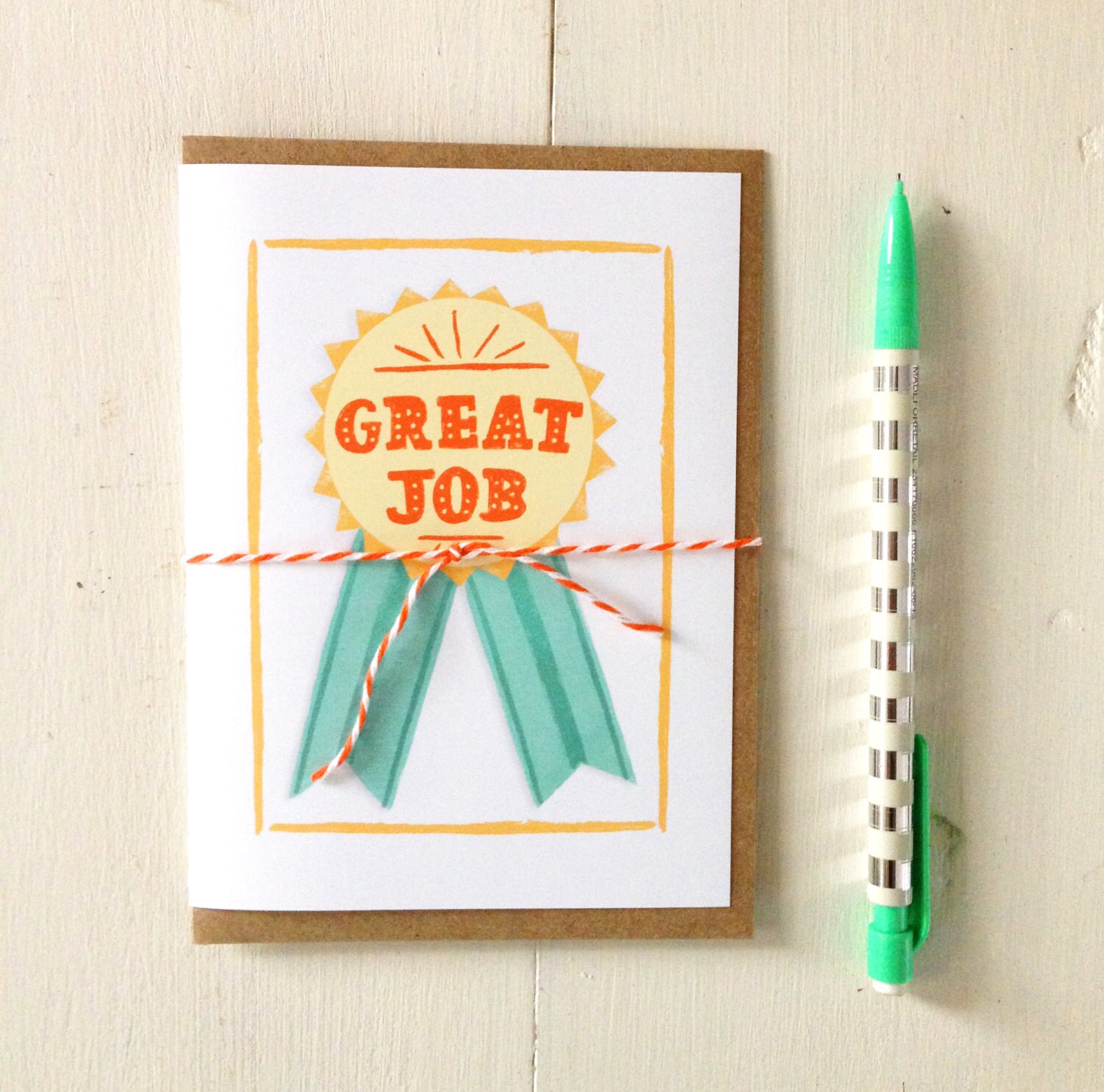 Great Job Ribbon Card - Etsy