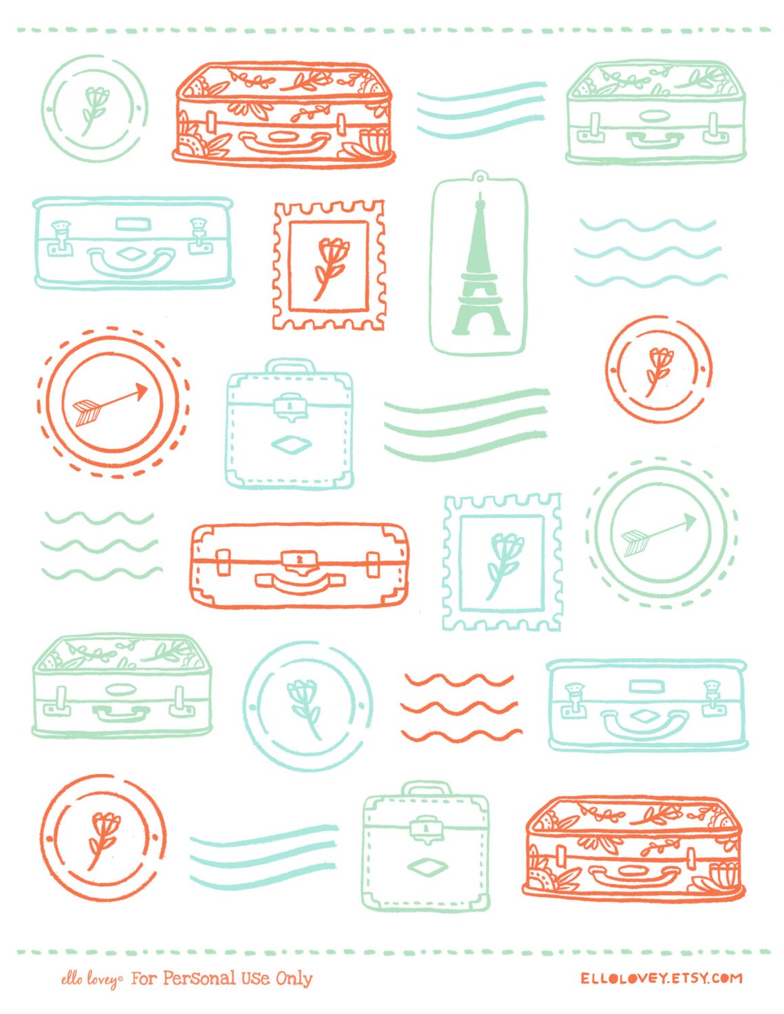 Printable Travel Stickers - Instant Download - Etsy