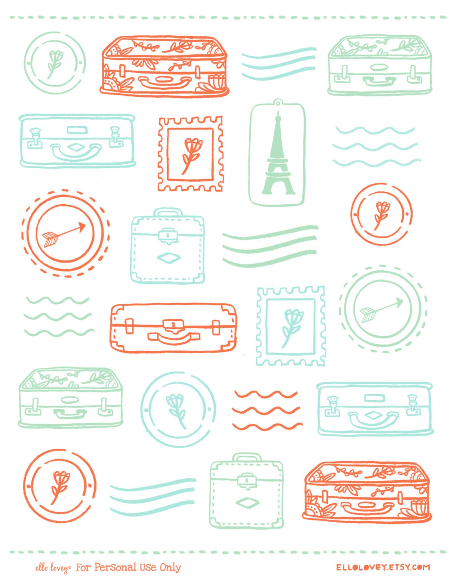 Printable Travel Stickers - Instant Download - Etsy