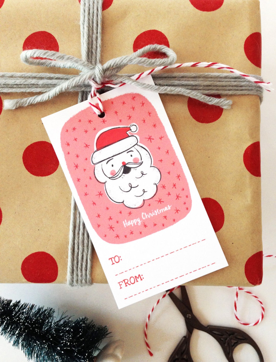 Santa Christmas Gift Tags Set of 10, Happy Christmas - Etsy