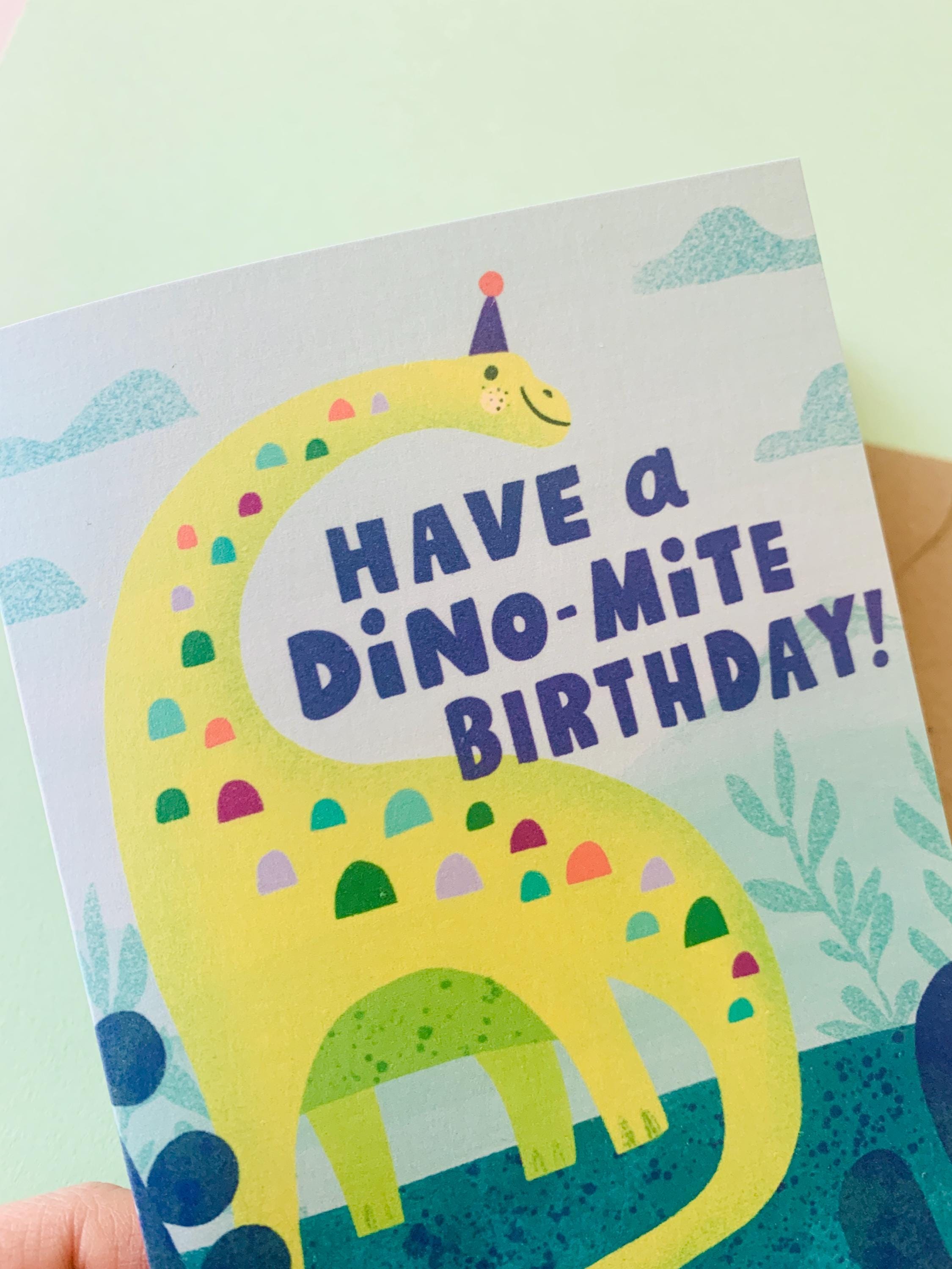 Have a Dino-mite Birthday Card -dinosaur - Etsy