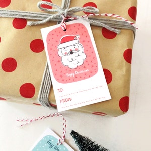 Santa Christmas Gift Tags Set of 10, Happy Christmas - Etsy