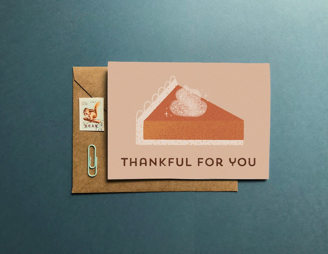 Thankful for You Card - Pumpkin Pie - Etsy