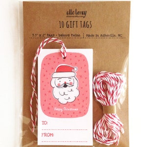 Santa Christmas Gift Tags Set of 10, Happy Christmas - Etsy