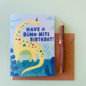 Have a Dino-mite Birthday Card -dinosaur - Kid Birthday - Etsy