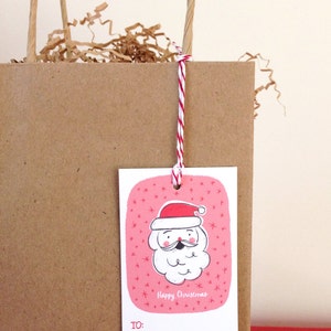 Santa Christmas Gift Tags Set of 10, Happy Christmas - Etsy
