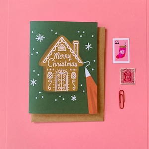 Merry Christmas Gingerbread Card - Etsy